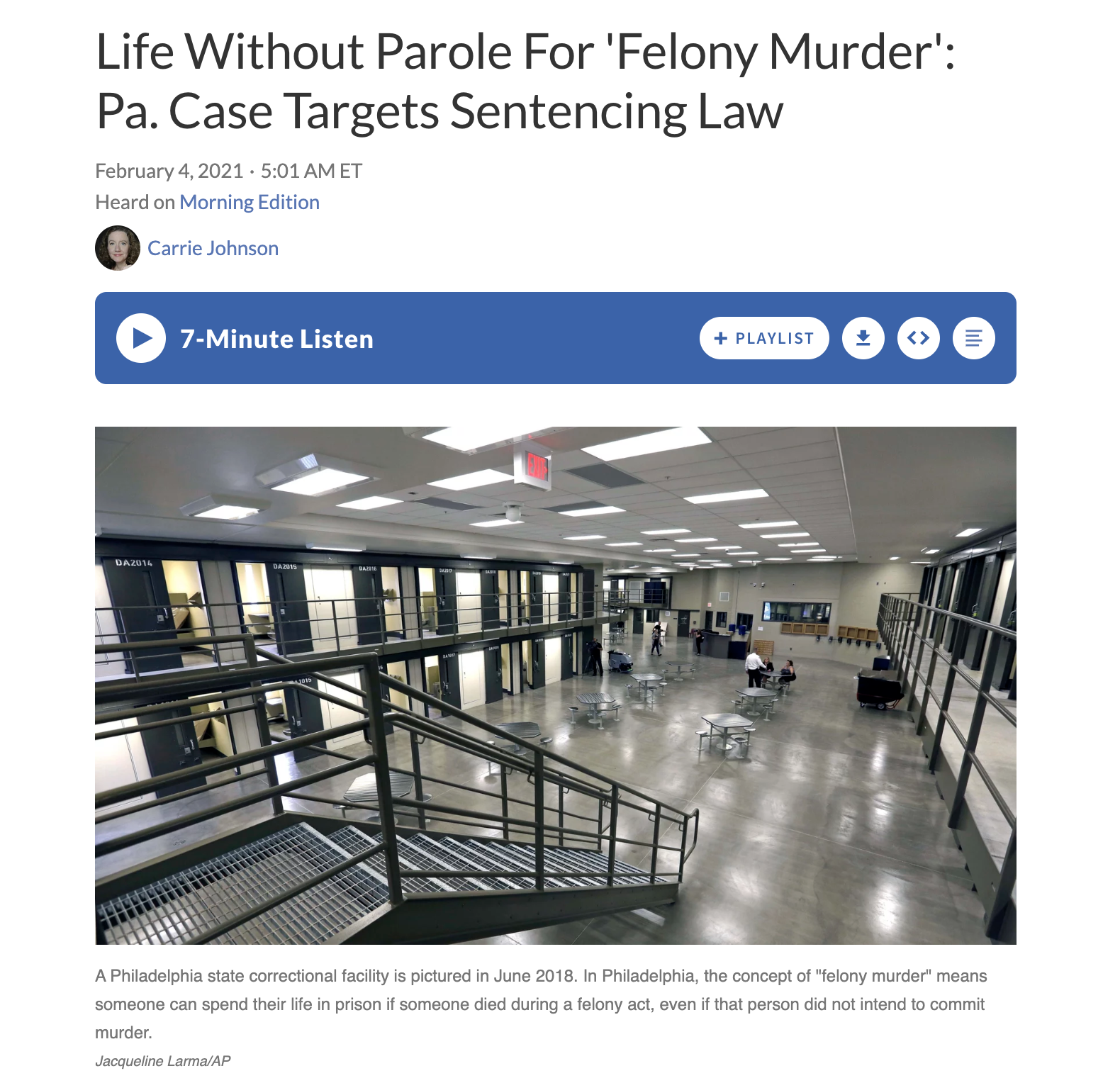 Life Without Parole For ‘Felony Murder’: Pa. Case Targets Sentencing ...